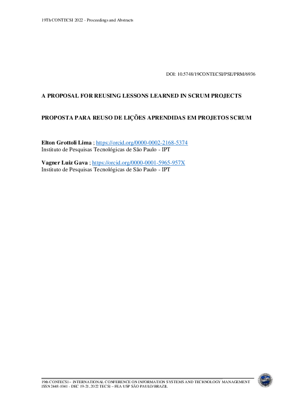 (PDF) A Proposal for Reusing Lessons Learned in Scrum Projects