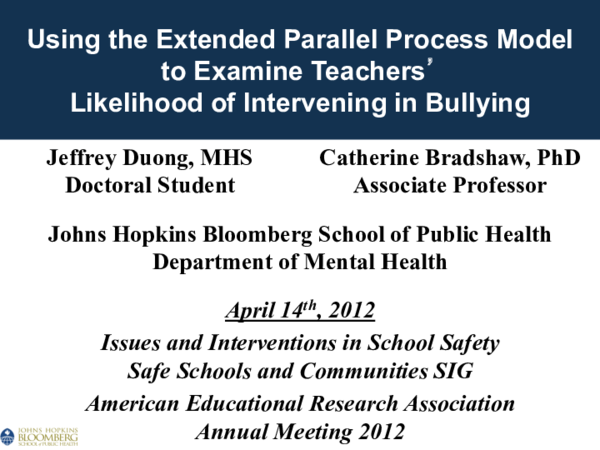 (PDF) Using the Extended Parallel Process Model To Understand How ...