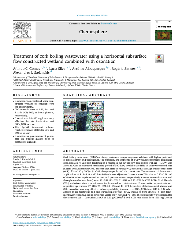 (PDF) Treatment of cork boiling wastewater using a horizontal ...