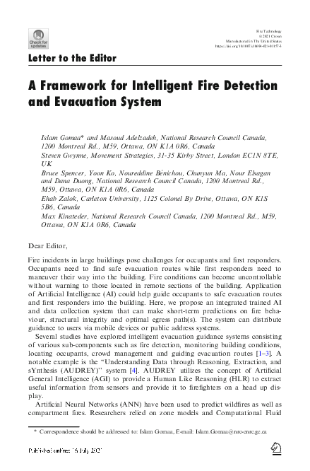 (PDF) A Framework for Intelligent Fire Detection and Evacuation System