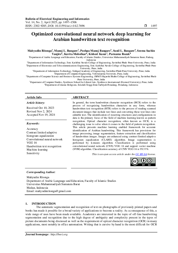 (PDF) Optimized convolutional neural network deep learning for Arabian ...