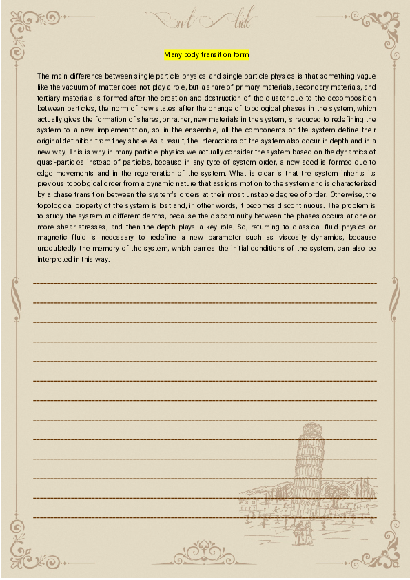 (PDF) The many body transition form