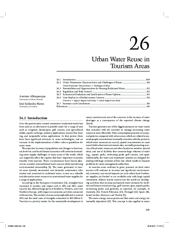 (PDF) Urban Water Reuse in Tourism Areas