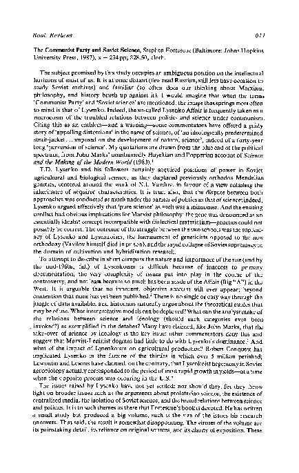 (PDF) The communist party and Soviet science