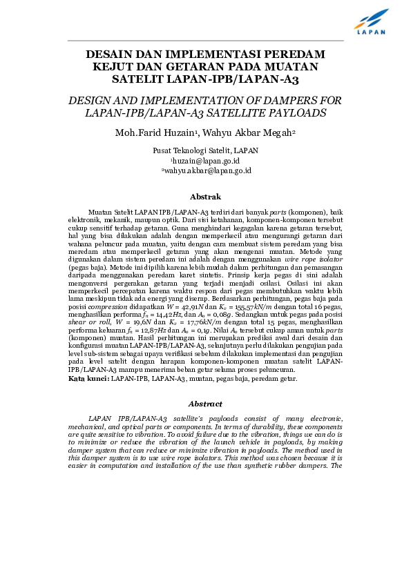 (PDF) DESAIN DAN IMPLEMENTASI PEREDAM KEJUT DAN GETARAN PADA MUATAN ...
