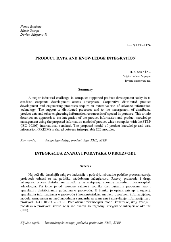 (PDF) Product Data and Knowledge Integration