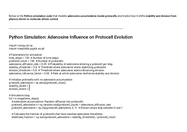 (PDF) Below is the Python simulation code that models adenosine ...