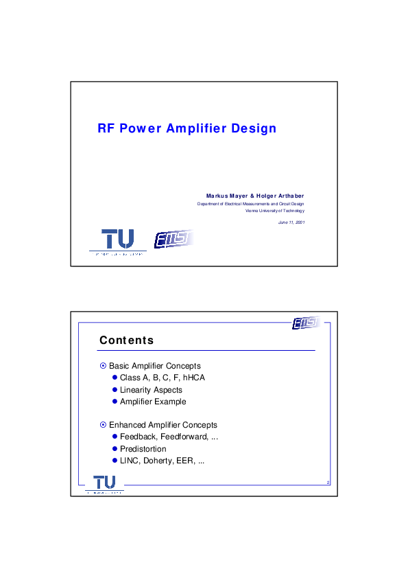 (PDF) RF Power Amplifier Design