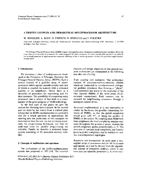 (PDF) A tightly coupled and hierarchical multiprocessor architecture
