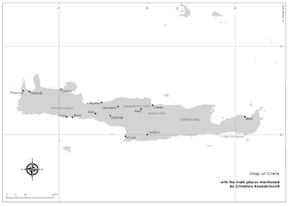(PDF) Map of Crete with the main places mentioned by Cristoforo ...
