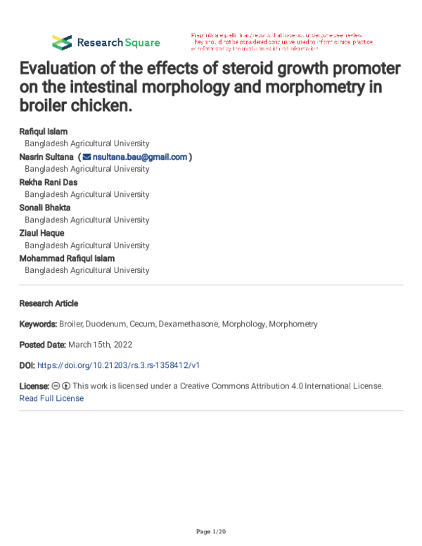 (PDF) Evaluation of the effects of steroid growth promoter on the ...