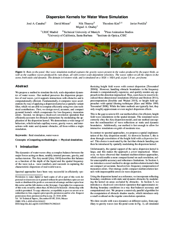 (PDF) Dispersion kernels for water wave simulation