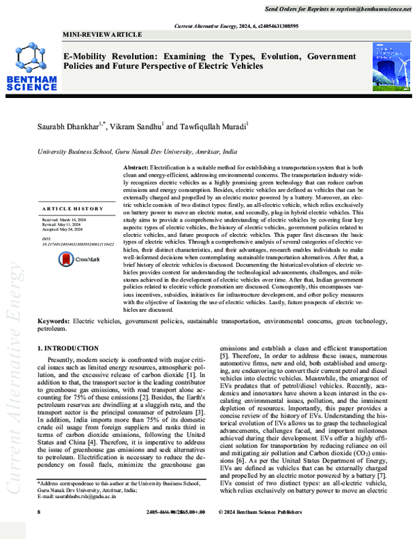 (PDF) E-Mobility Revolution: Examining the Types, Evolution, Government ...