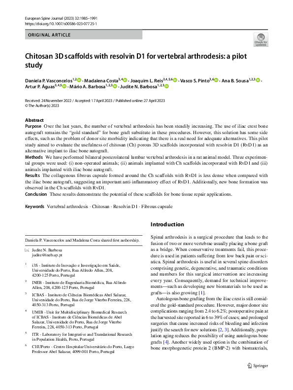 (PDF) Chitosan 3D scaffolds with resolvin D1 for vertebral arthrodesis ...