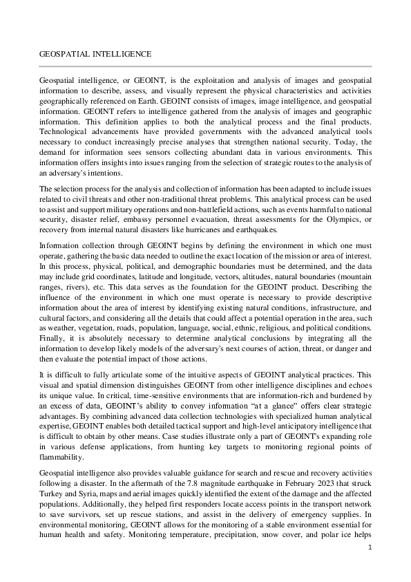 (PDF) Geospatial Intelligence