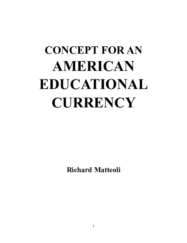(PDF) CONCEPT FOR AN AMERICAN EDUCATIONAL CURRENCY