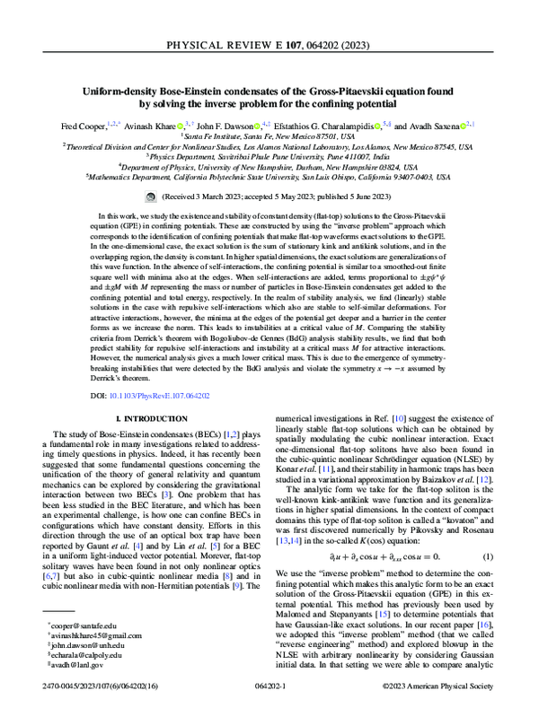 Uniform-density Bose-Einstein condensates of the Gross-Pitaevskii ...