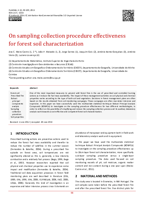 (PDF) On sampling collection procedure effectiveness for forest soil ...