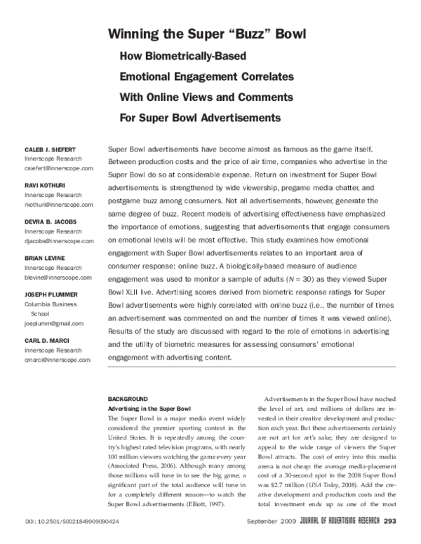 (PDF) Winning the Super “Buzz” Bowl