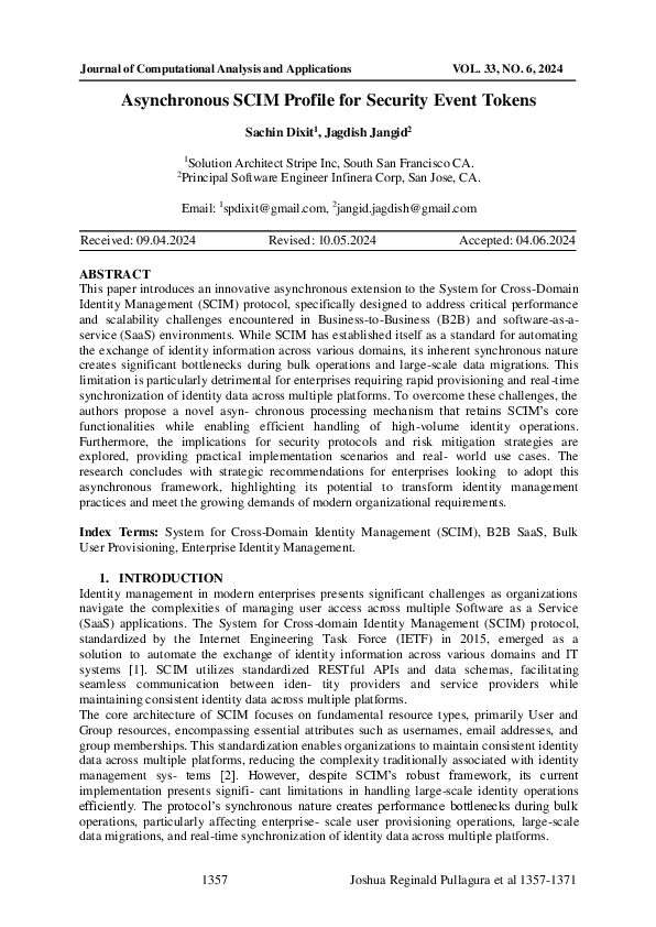 (PDF) Asynchronous SCIM Profile for Security Event Tokens