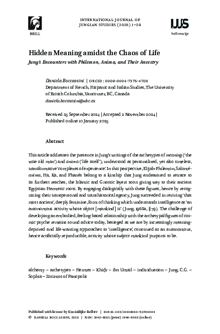 (PDF) Hidden Meaning amidst the Chaos of Life Jung's Encounters with ...