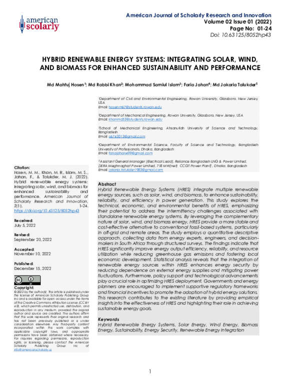 (PDF) Hybrid Renewable Energy Systems: Integrating Solar, Wind, And ...