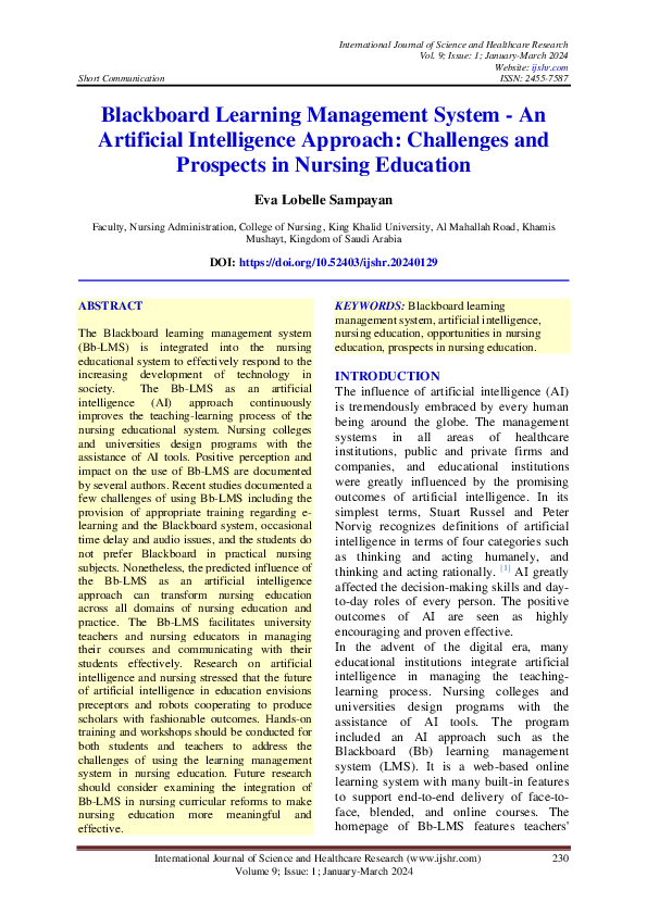 (PDF) Blackboard Learning Management System - An Artificial ...