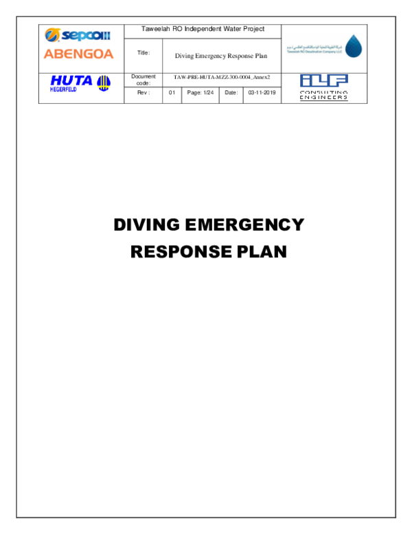 (PDF) Diving Emergency Response Plan