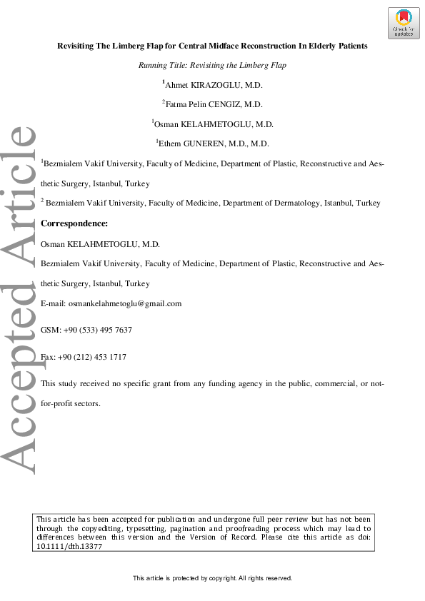 (PDF) Revisiting the Limberg flap for central midface reconstruction in ...