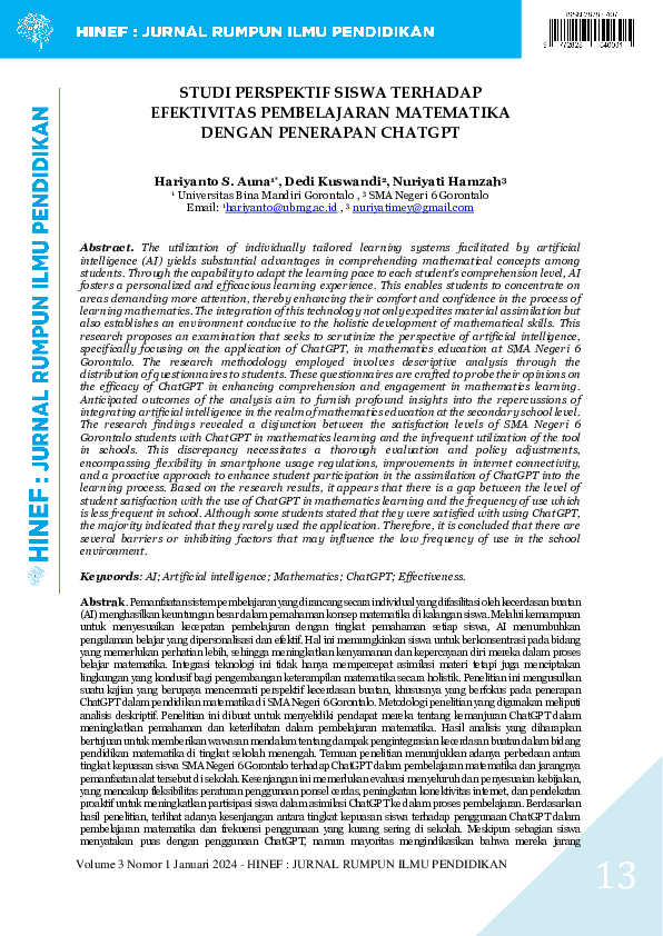 (PDF) Studi Perspektif Siswa Terhadap Efektivitas Pembelajaran ...