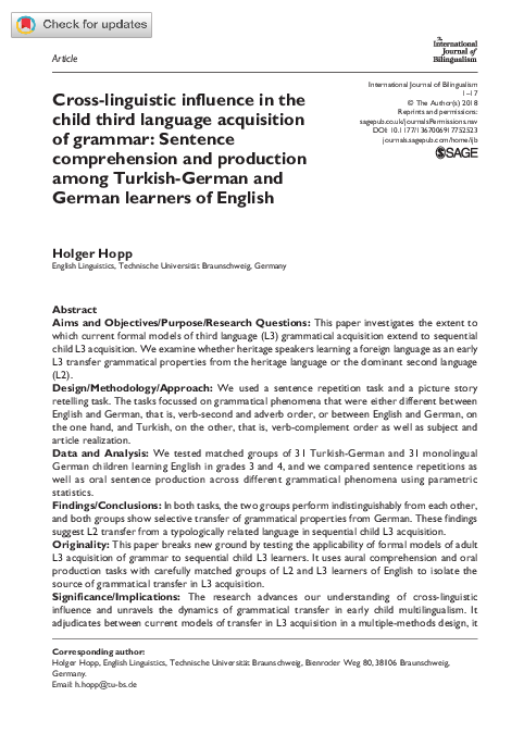 (PDF) Cross-linguistic influence in the child third language ...