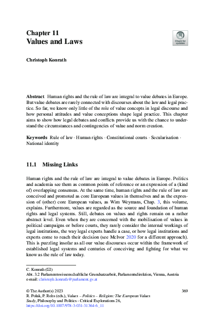 (PDF) Values and Laws