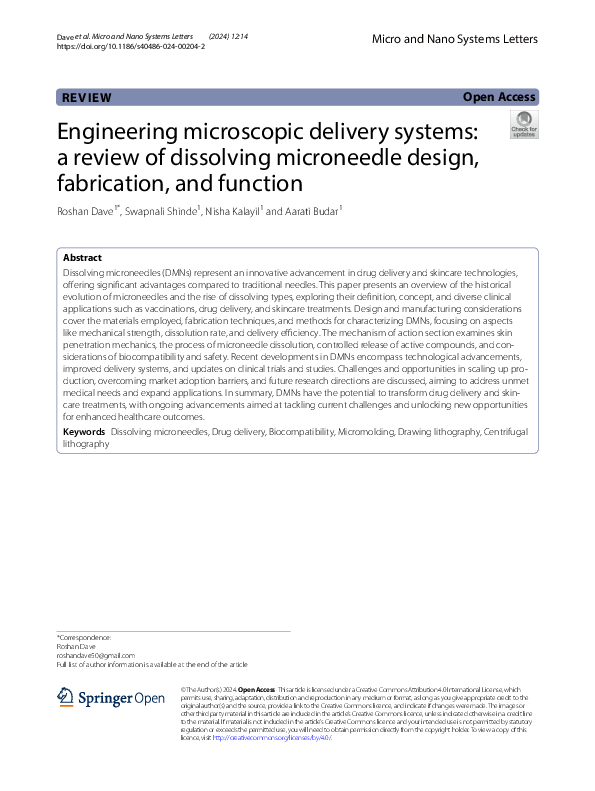 (PDF) Engineering microscopic delivery systems: a review of dissolving ...