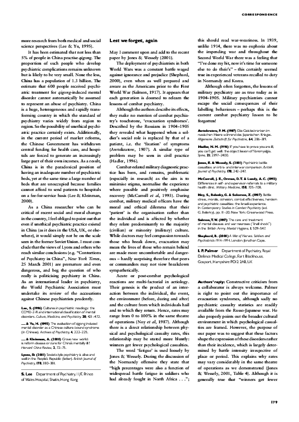 (PDF) Lest we forget, again