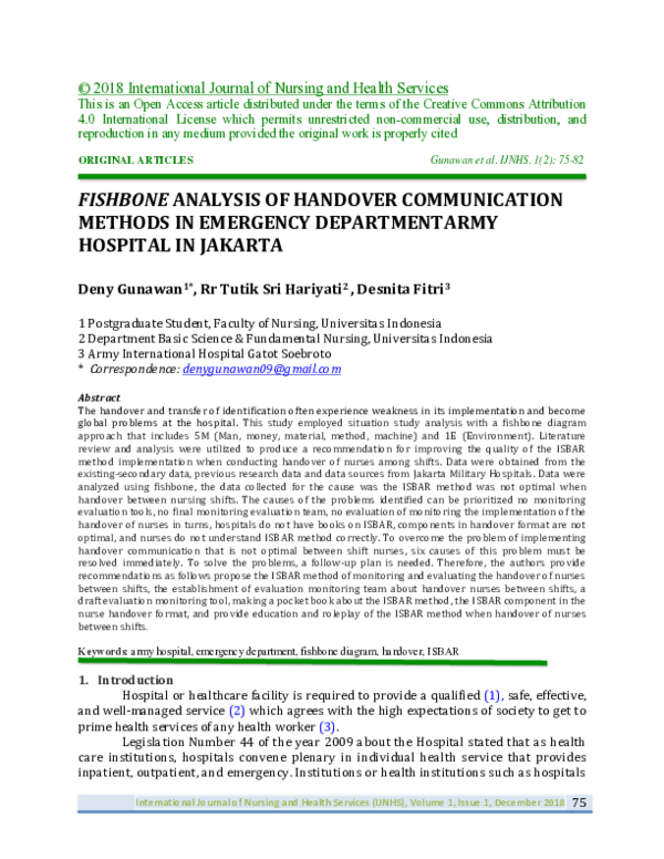 (PDF) Fishbone Analysis Method of Communication Handover in the ...