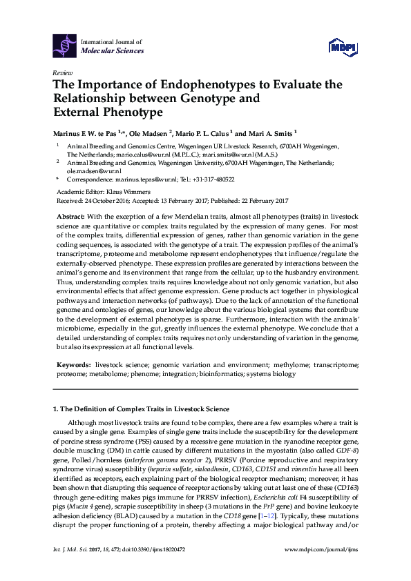 (PDF) The Importance of Endophenotypes to Evaluate the Relationship ...