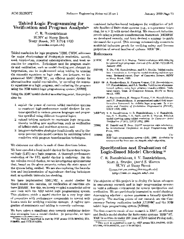 (PDF) Specification and evaluation of logic-based model checking