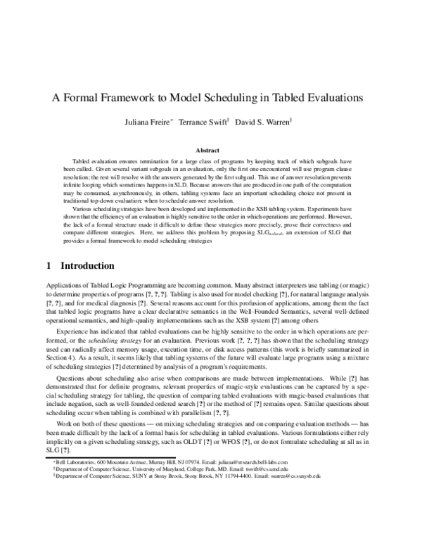 (PDF) A Formal Framework to Model Scheduling in Tabled Evaluations