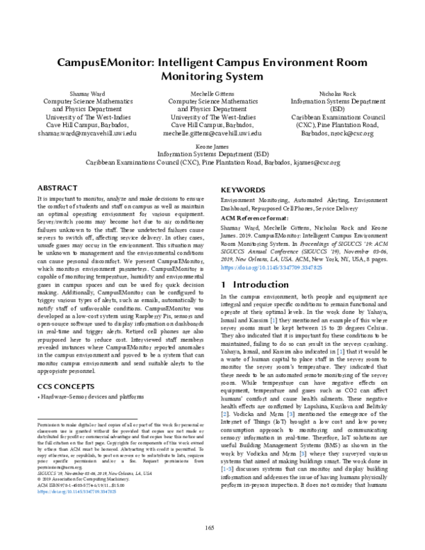 (PDF) CampusEMonitor: Intelligent Campus Environment Room Monitoring System