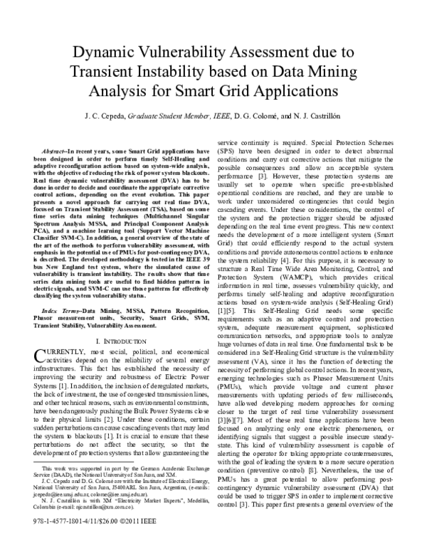 (PDF) Dynamic vulnerability assessment due to transient instability based on data mining ...