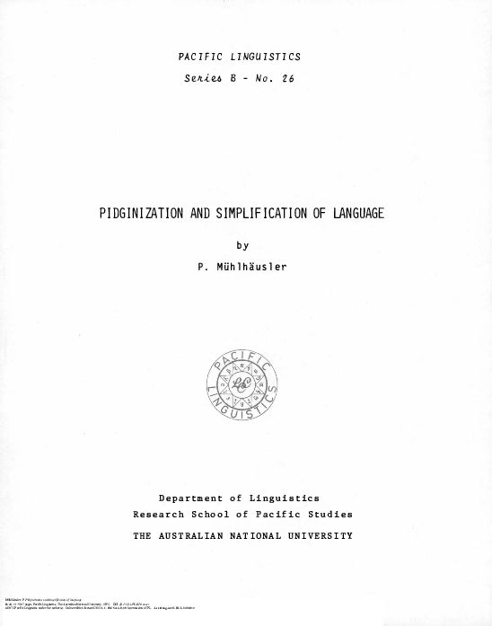 (PDF) Pidginization and Simplification of Language