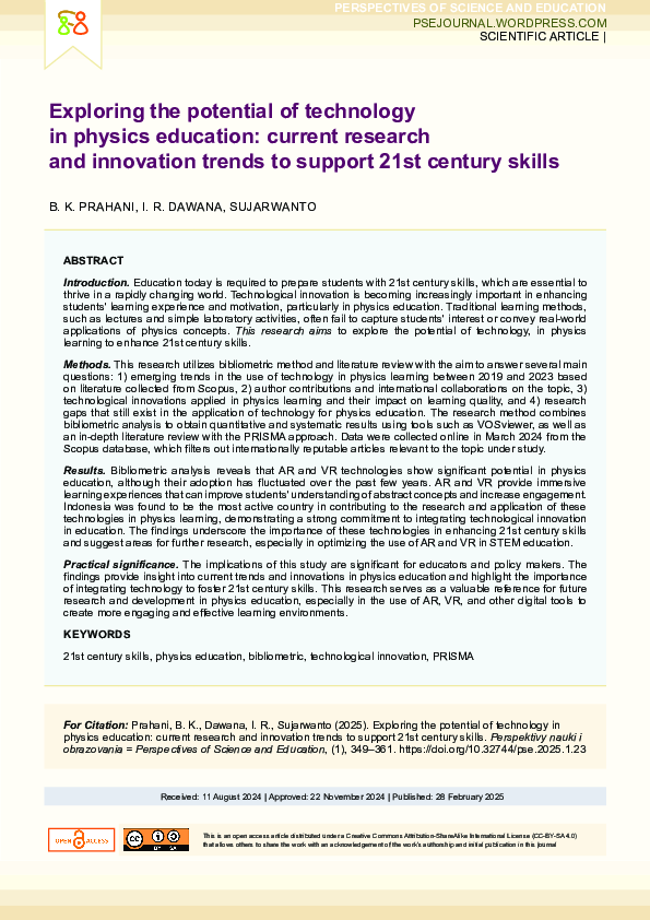(PDF) Exploring the potential of technology in physics education ...