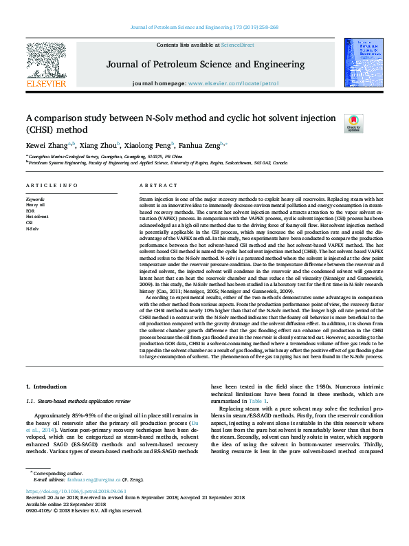 (PDF) A comparison study between N-Solv method and cyclic hot solvent ...