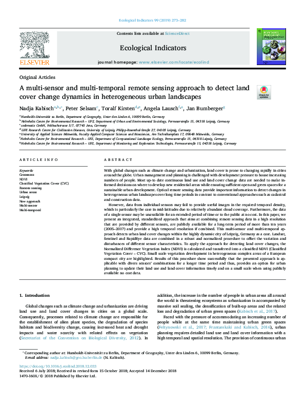 (PDF) Multi-Sensor and Multi-Temporal Remote Sensing