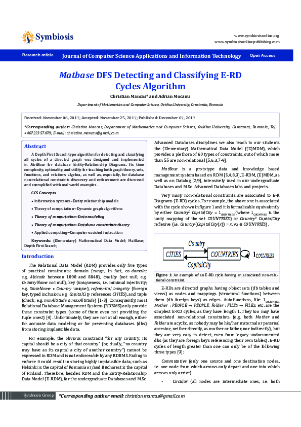 (PDF) Matbase DFS Detecting and Classifying E-RD Cycles Algorithm