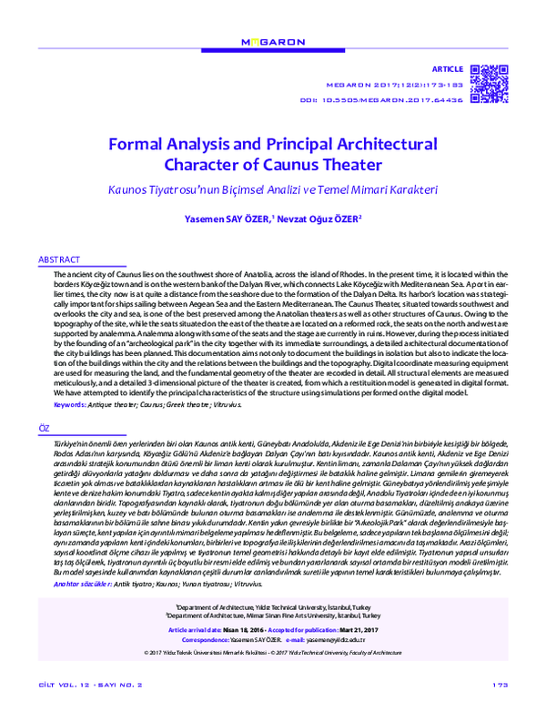 (PDF) Formal analysis and principal architectural character of Caunus Theater