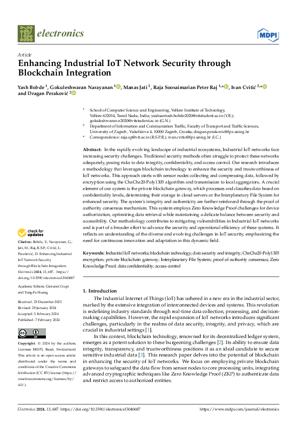 (PDF) Enhancing Industrial IoT Network Security through Blockchain Integration
