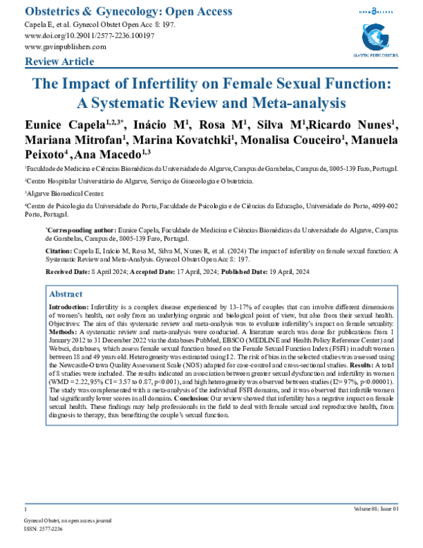 (PDF) The Impact of Infertility on Female Sexual Function: A Systematic ...