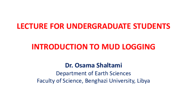(PDF) LECTURE FOR UNDERGRADUATE STUDENTS INTRODUCTION TO MUD LOGGING