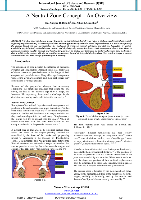 (PDF) A Neutral Zone Concept-An Overview